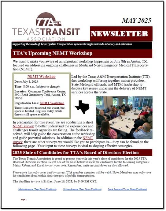Newsletter - Texas Transit Association